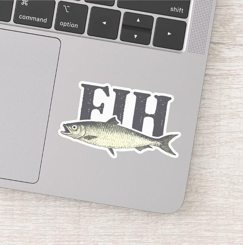 Fih Fish Meme Sticker, Funny Vinyl Decal, Viral Fish Humor Sticker ...