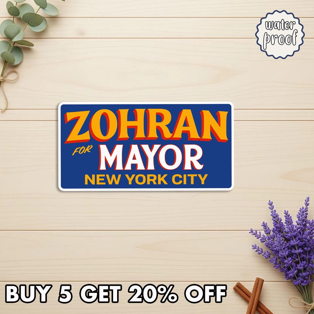 Zohran Mamdani NYC Mayor Sticker, 2025 Campaign Car Magnet, Progressive ...