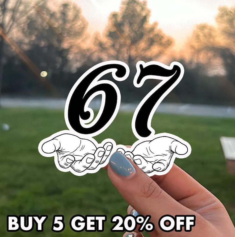 Six Seven Meme Sticker, Funny Hands Sticker, Viral Internet Meme ...