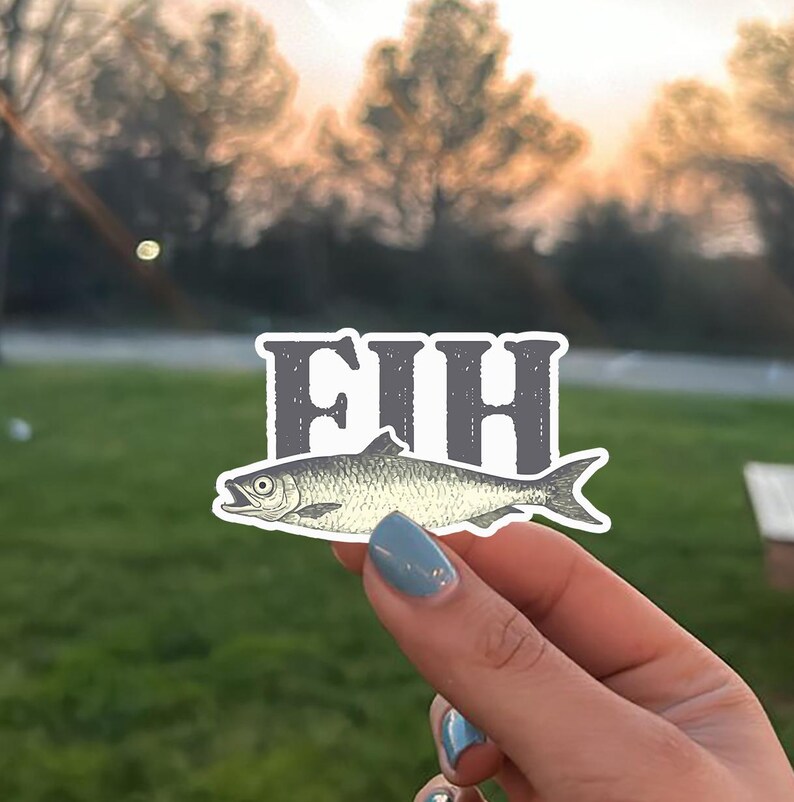 Fih Fish Meme Sticker, Funny Vinyl Decal, Viral Fish Humor Sticker ...