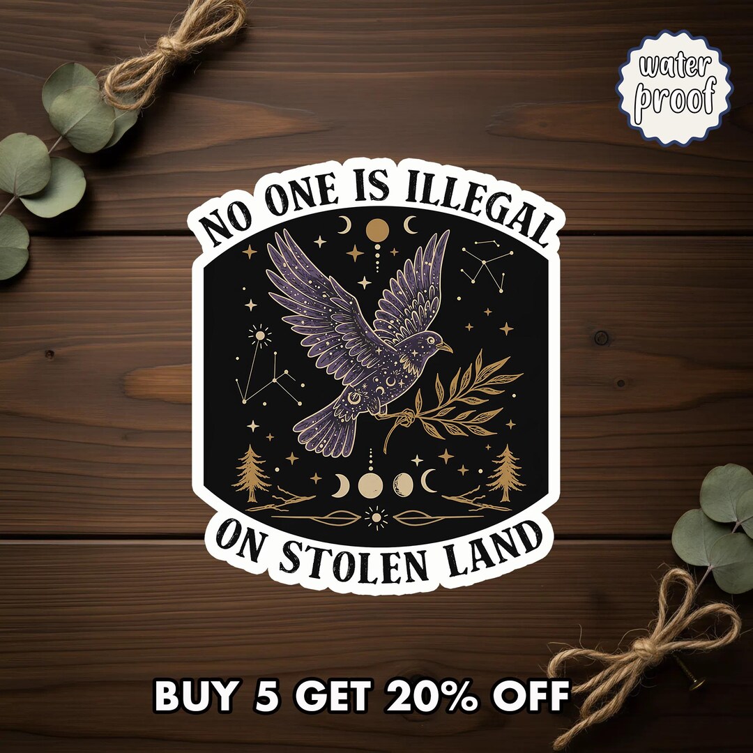 No One is Illegal on Stolen Land Sticker, Immigration Activist Vinyl ...