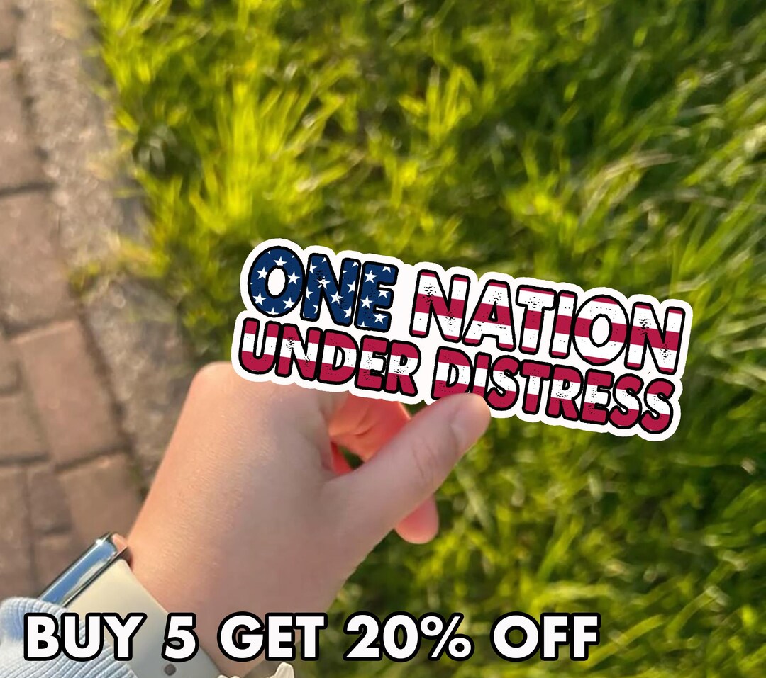 One Nation Under Distress Sticker, Upside Down American Flag Magnet ...