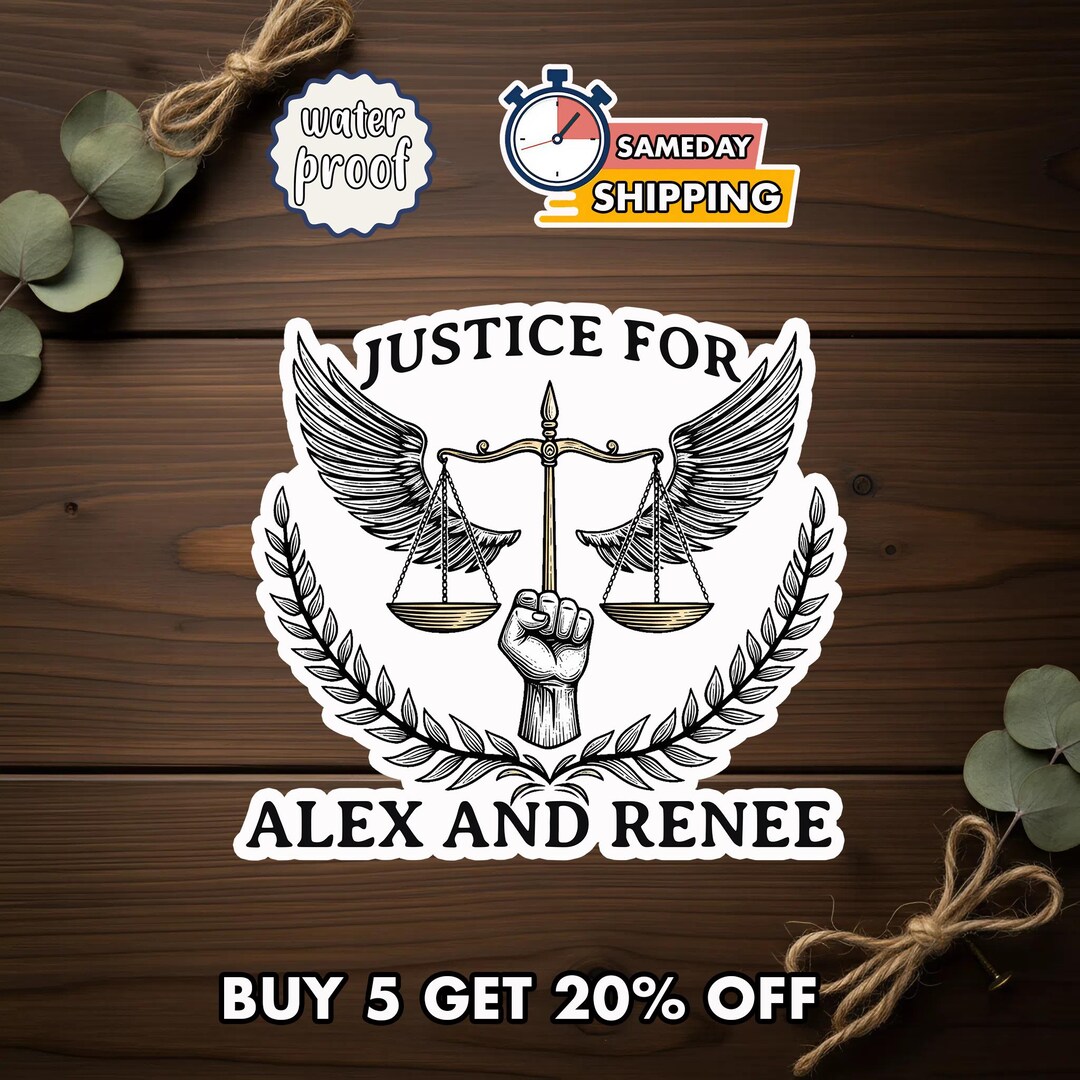 Justice for Alex and Renee Sticker, Minneapolis Tribute Decal, Social ...