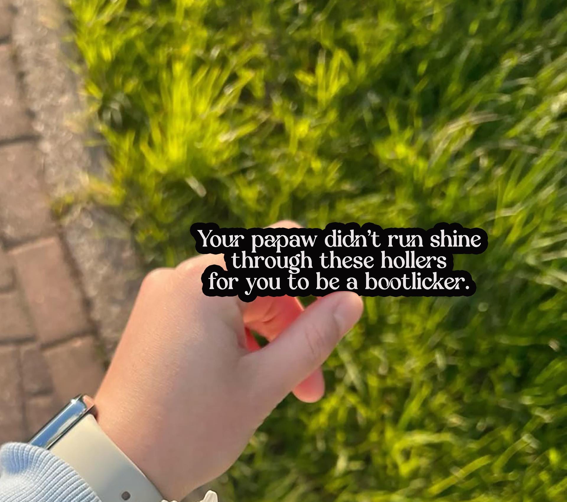 Papaw Didn’t Raise No Bootlicker Sticker, Appalachian Vinyl Decal ...
