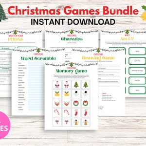 Printable Christmas Games, Fun Family Games Bundle, Holiday Games, Kids ...