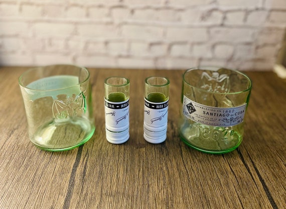Bacardi White Rum Drinking Glass and Shot Glass Set - Etsy