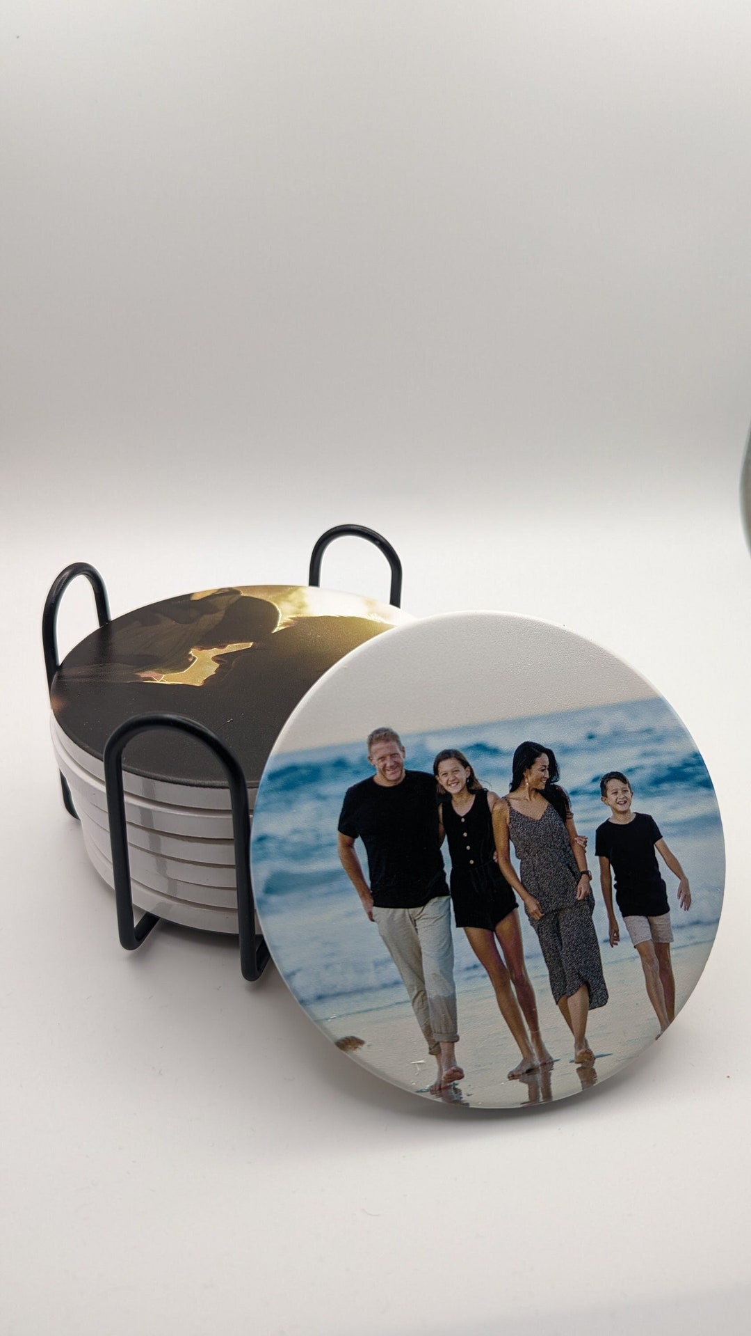 Custom UV Printed Photo Coasters - Set of 6 With Holder. - Etsy