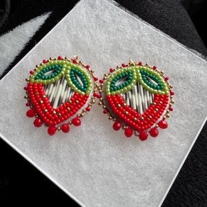 Free Shipping Native American Beaded Quill Strawberries - Etsy