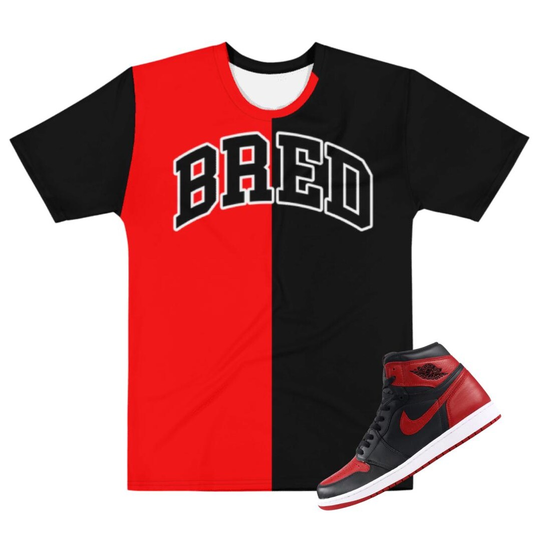 Bred 1 Jordan All Over Print T-shirt - Etsy