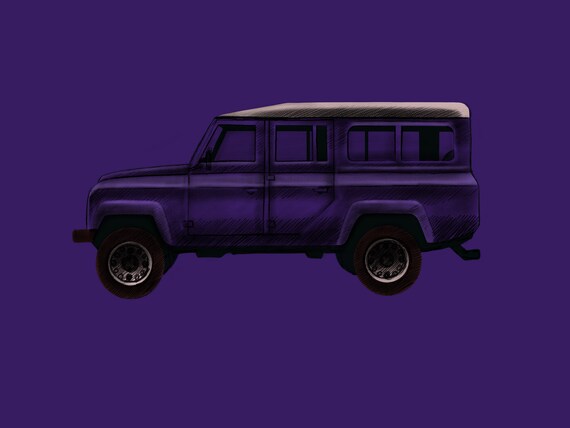 Digital Drawing of a Classic Land Rover Defender - Etsy