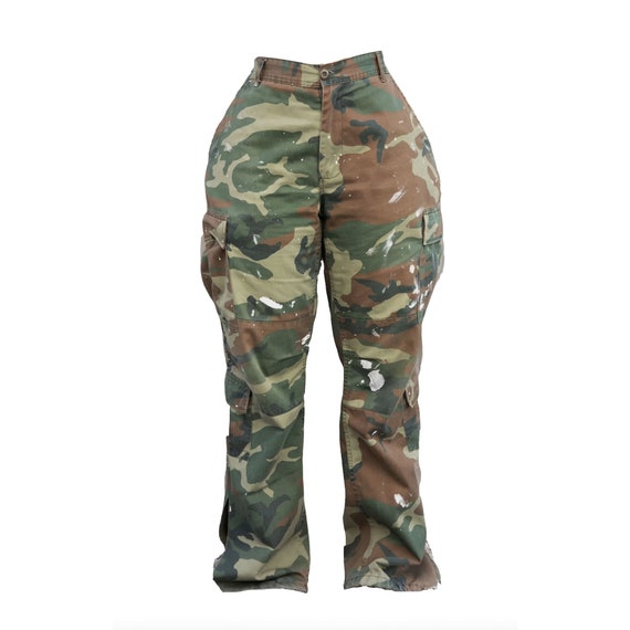 Unisex Vintage Army Pant With Flare and Paint - Etsy
