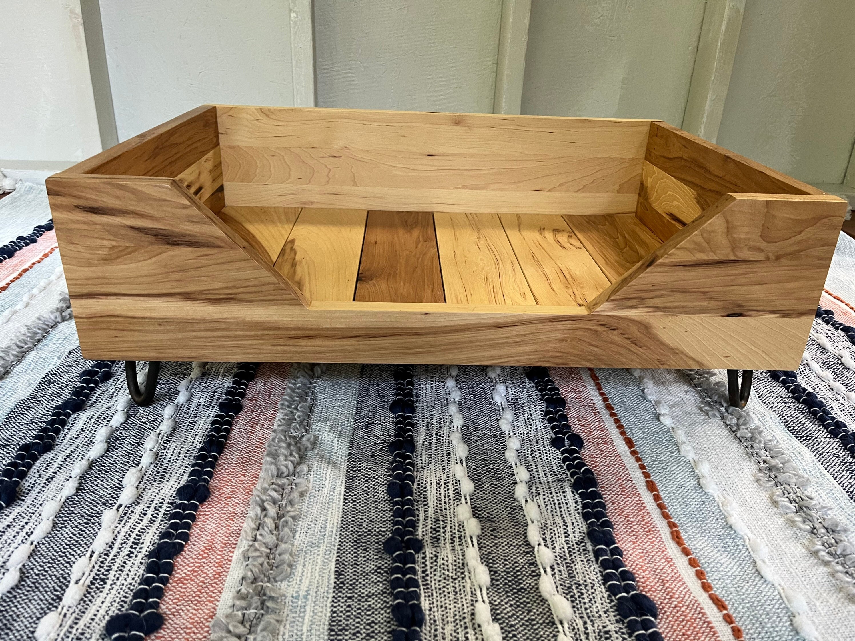 Hardwood Pet Bed With Cushion- Small- Hickory - Etsy
