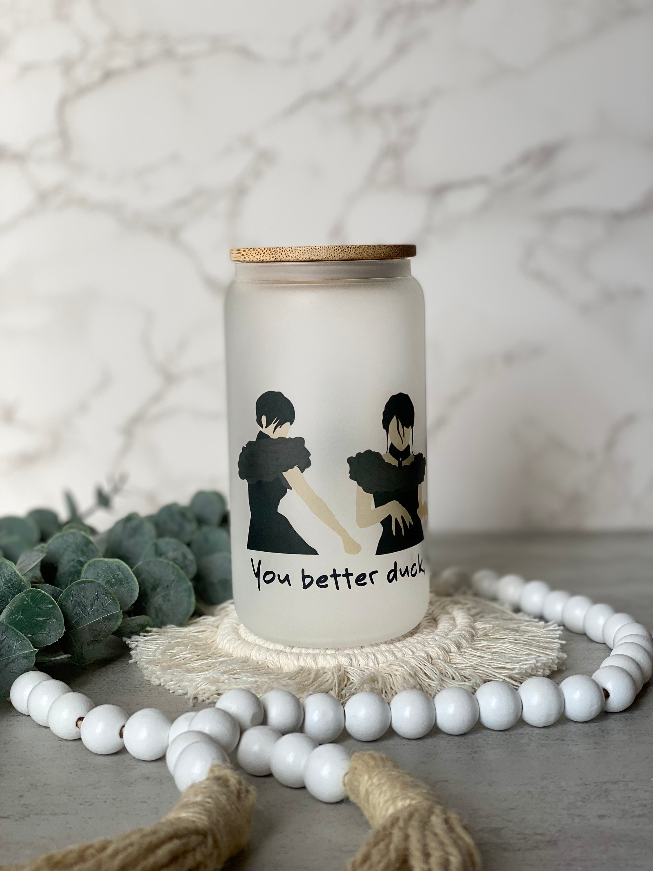 Wednesday Addams Cup, Wednesday Addams Glass Cup, Wednesday Addams Iced ...