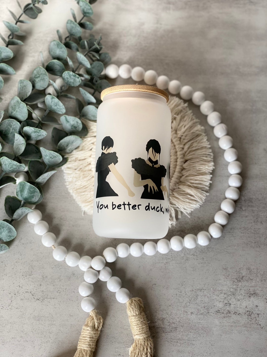 Wednesday Addams Cup, Wednesday Addams Glass Cup, Wednesday Addams Iced ...