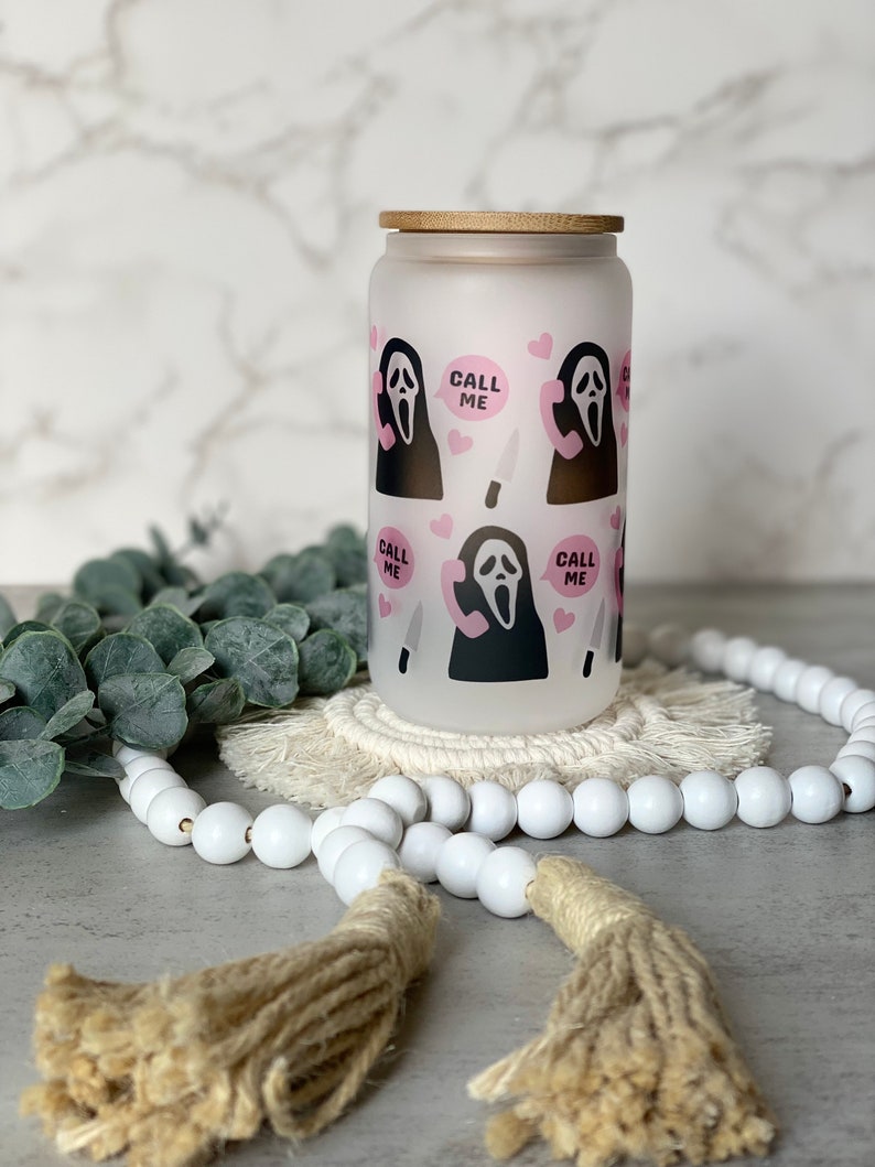 Scream Iced Coffee Cup, 16 Oz Iced Coffee Glass, Movie Coffee Cup, Beer ...