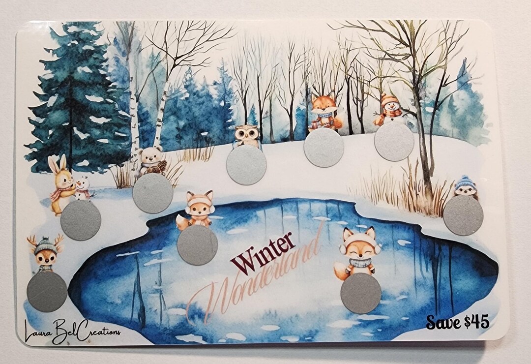 Winter Wonderland, Savings Challenge, Save 45, 1-9, A6 - Etsy