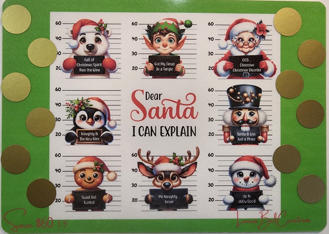 Dear Santa I Can Explain, Scratch Off, Save 60, 1-9, A5 - Etsy
