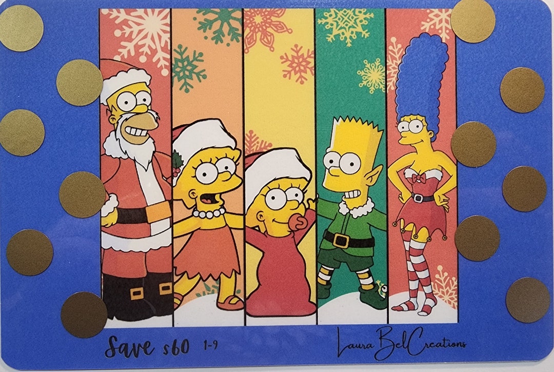 Simpsons Christmas, Savings Challenge, Save 60, 1-9, A6 - Etsy