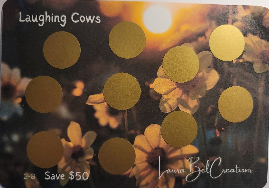 Laughing Cows Savings Challenge Scratch Off, Save 50, 2-8, A5 - Etsy