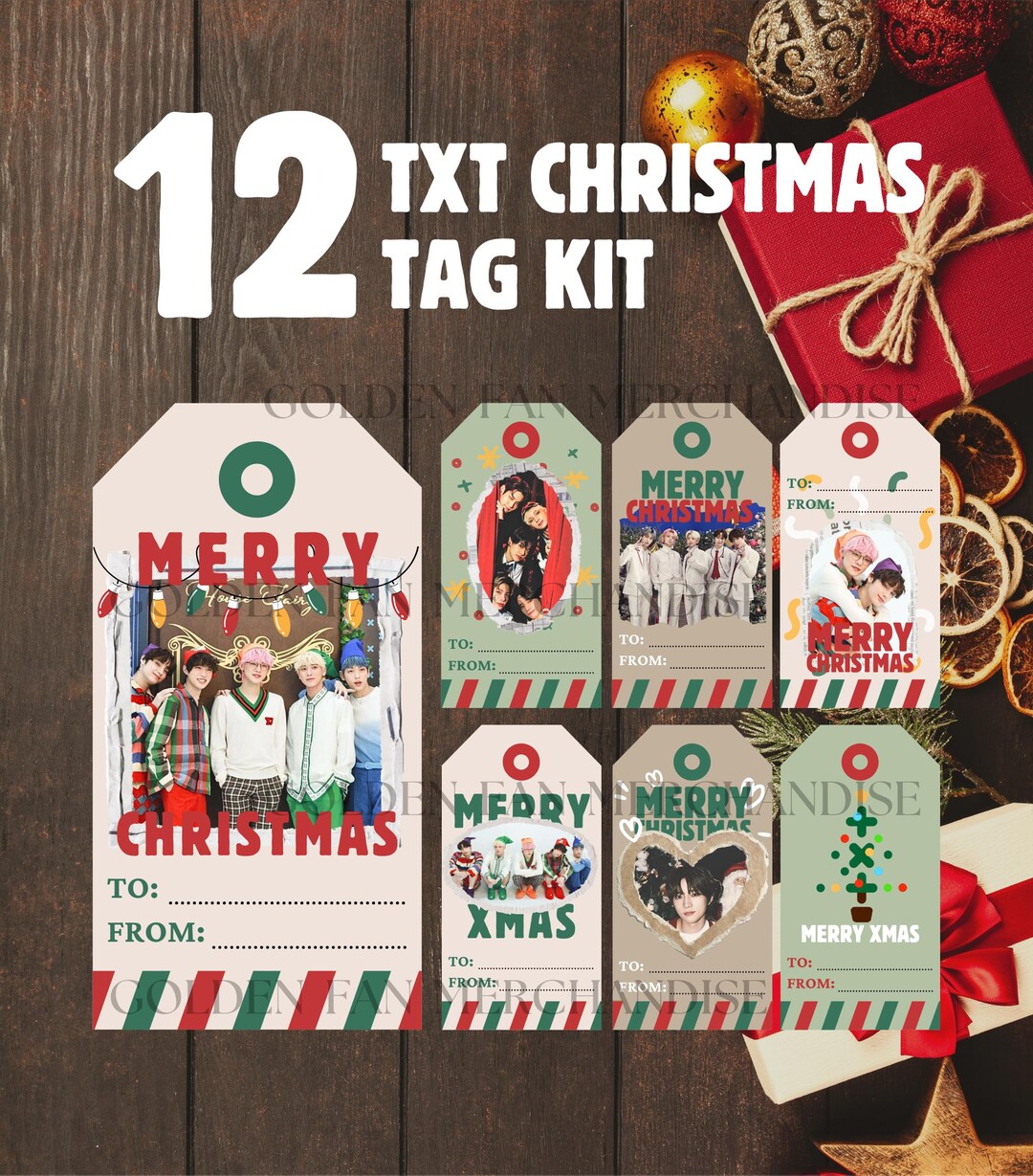 TXT Christmas Gift Tags, Printable Tags, TXT Gift, Kpop Christmas ...