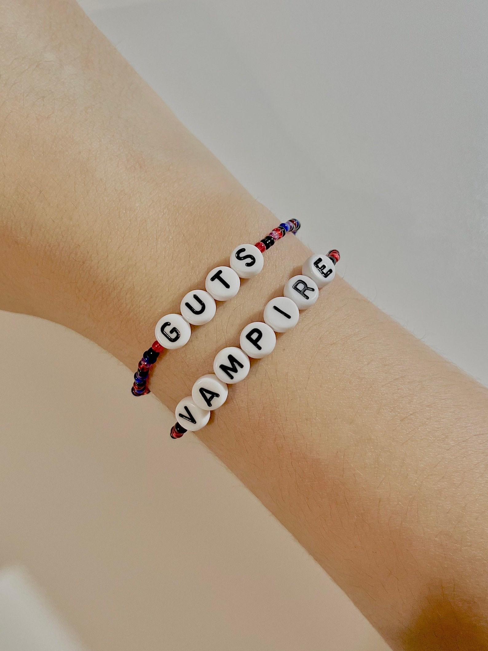 Guts and Vampire Inspired Handmade Beaded Friendship Bracelet Set of ...