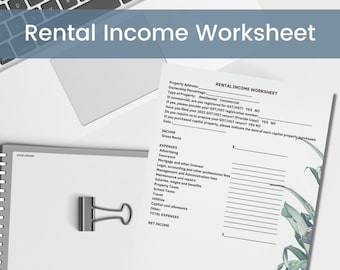 Income and Expenses Worksheet for Rental Property, Client Work, and ...