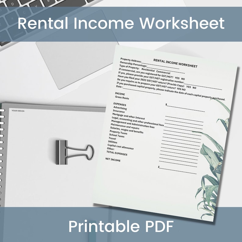 Rental Income Worksheet - Etsy