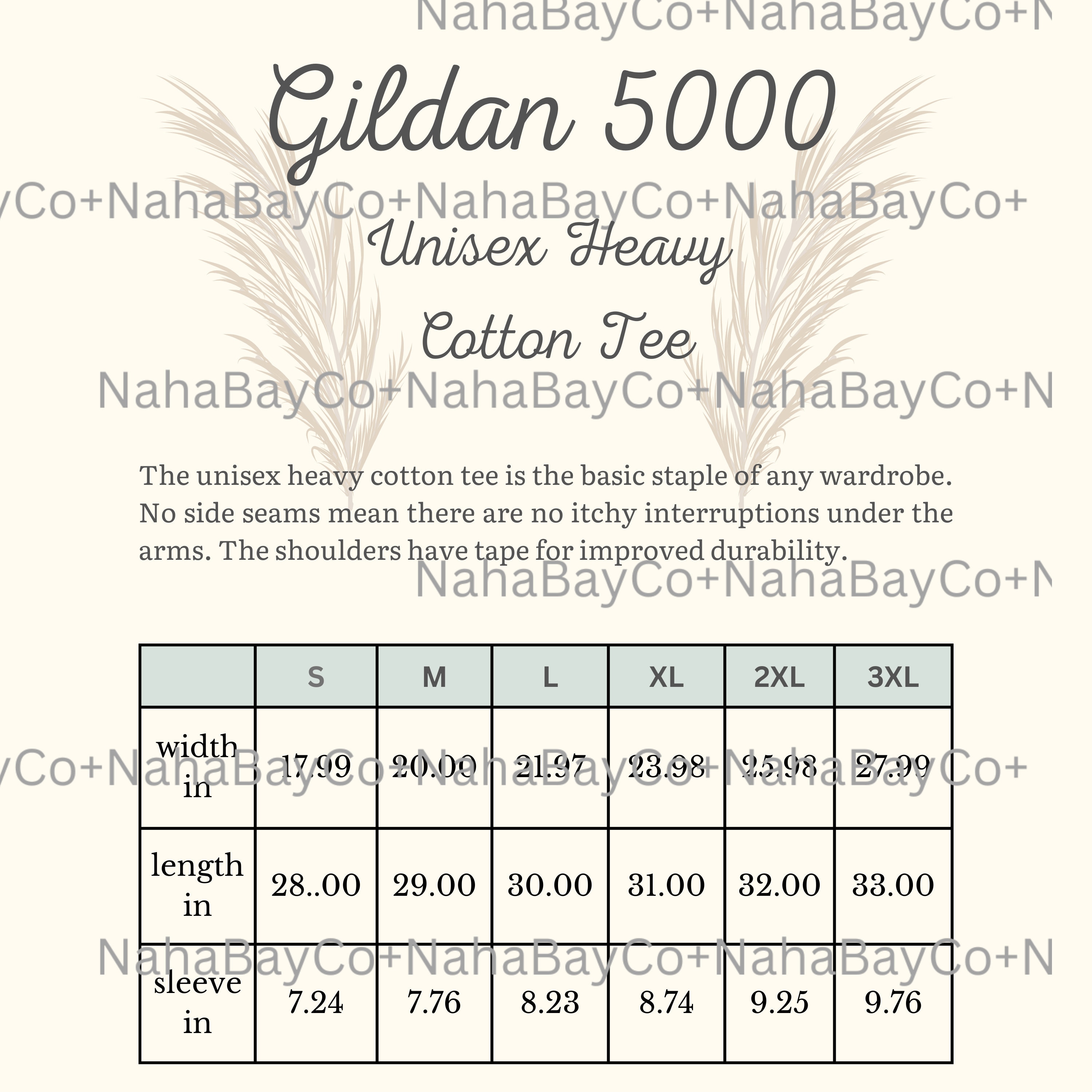 Size Chart Digital, Gildan 5000 Size Chart, Digital Download Size Chart ...