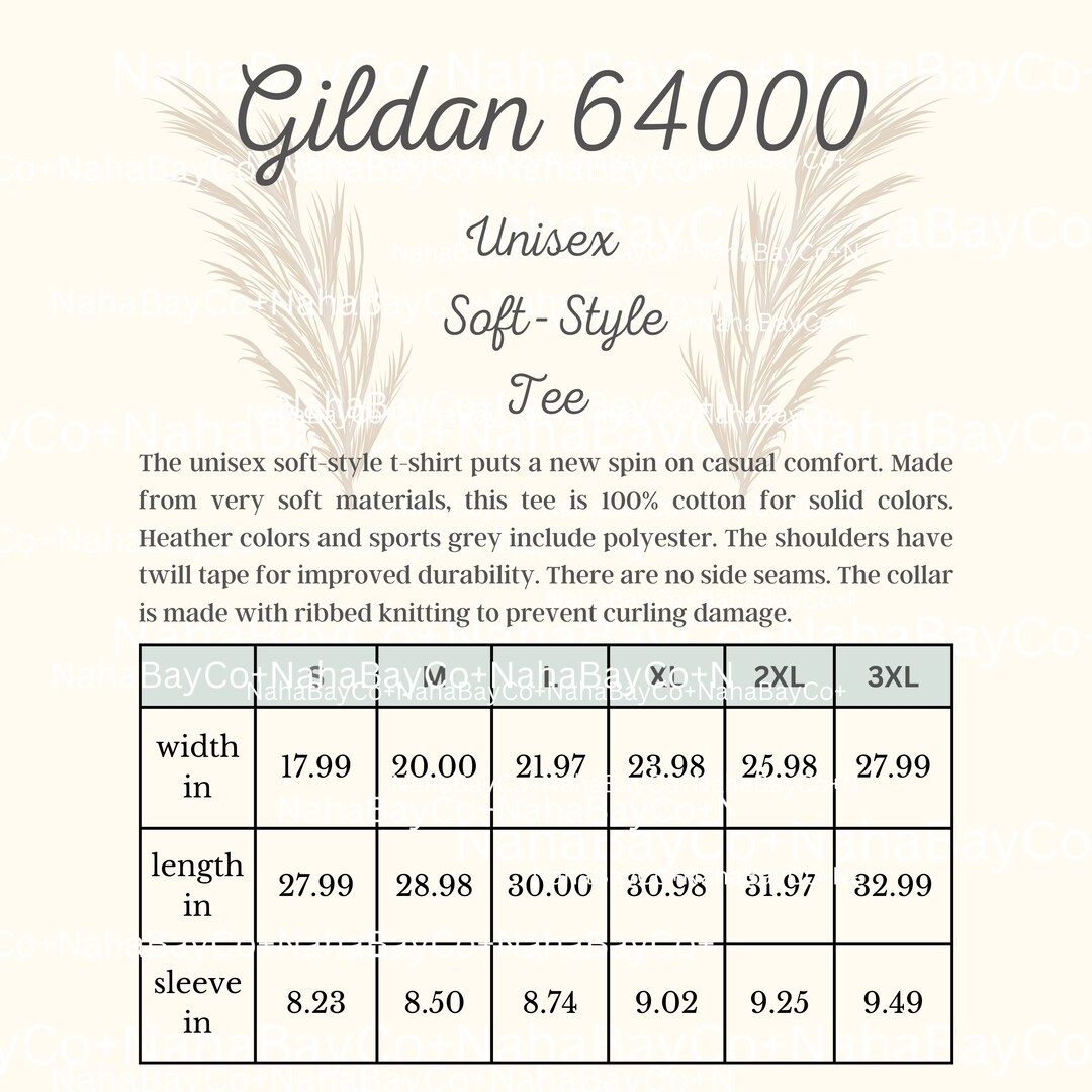 Gildan 64000 Downloadable Size Chart, Gildan Size Chart, Gildan 64000 ...