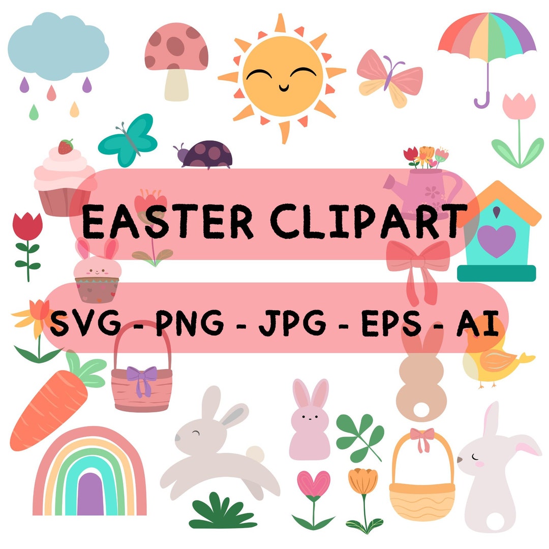 Easter Clipart Cut Printable Sticker, Instant Digital Download - Design ...
