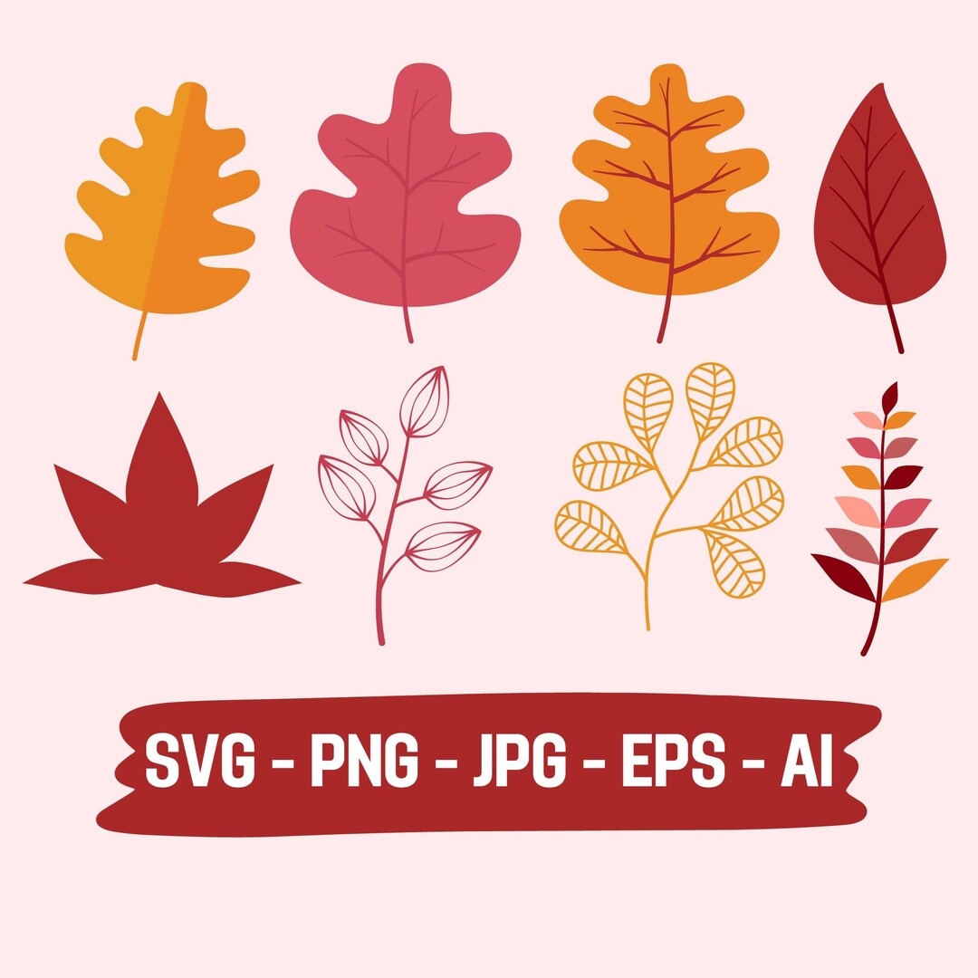 Fall Autumn Leaves Clipart: Vector Design Elements (digital Download ...