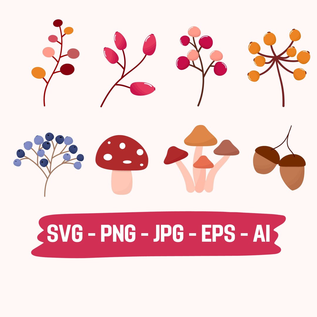 Fall Autumn Leaves - Bundle of 8 - Instant Digital Download - Design ...