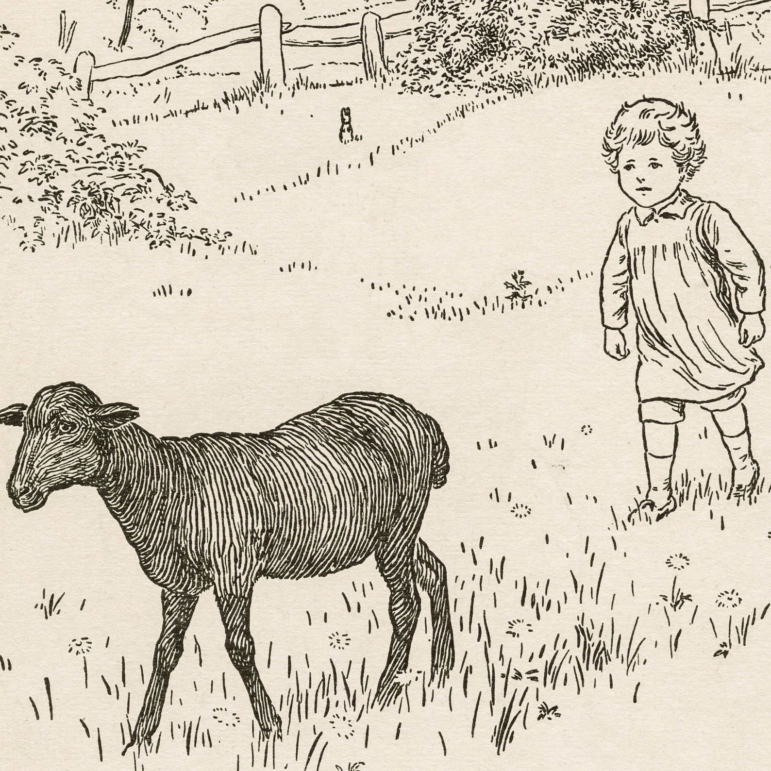 Nursery Rhyme Art Print, Baa Baa Black Sheep Vintage Children's Book ...