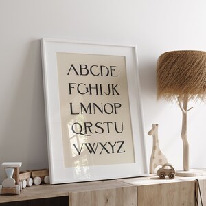 Vintage ABC Poster Print, Black & White Early Childhood Education ...