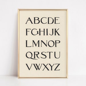 Vintage ABC Poster Print, Black & White Early Childhood Education ...