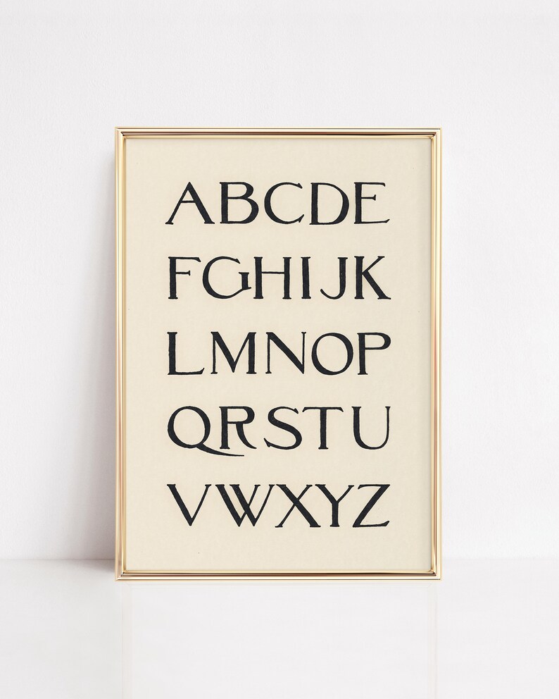 Vintage ABC Poster Print, Black & White Early Childhood Education ...