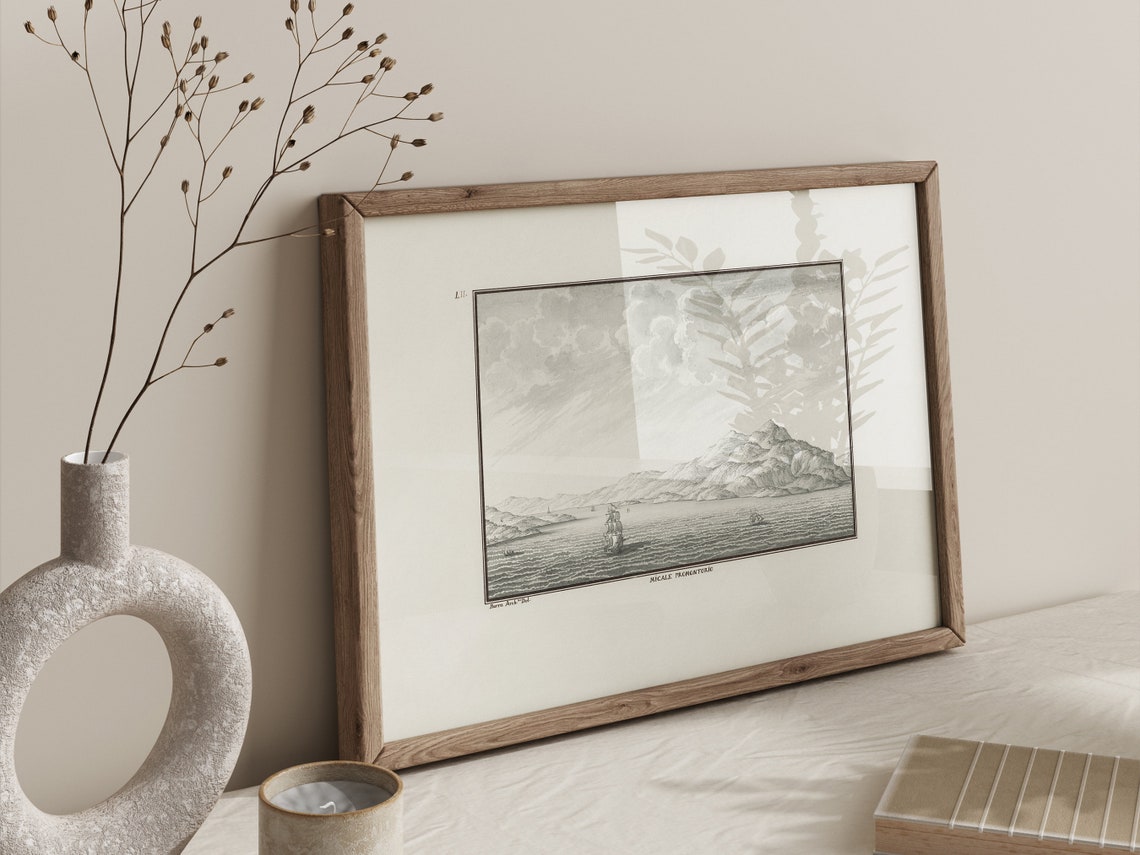 Classic Nautical Etchings Gallery SET of Two Vintage Seascape Art ...