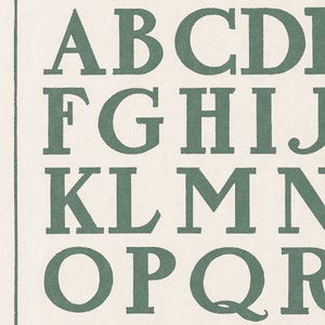 Vintage ABC Poster Print, Sage Green Alphabet Chart, Nursery Letter ...