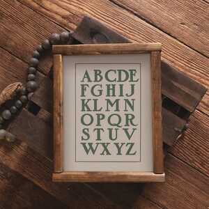 Vintage ABC Poster Print, Sage Green Alphabet Chart, Nursery Letter ...