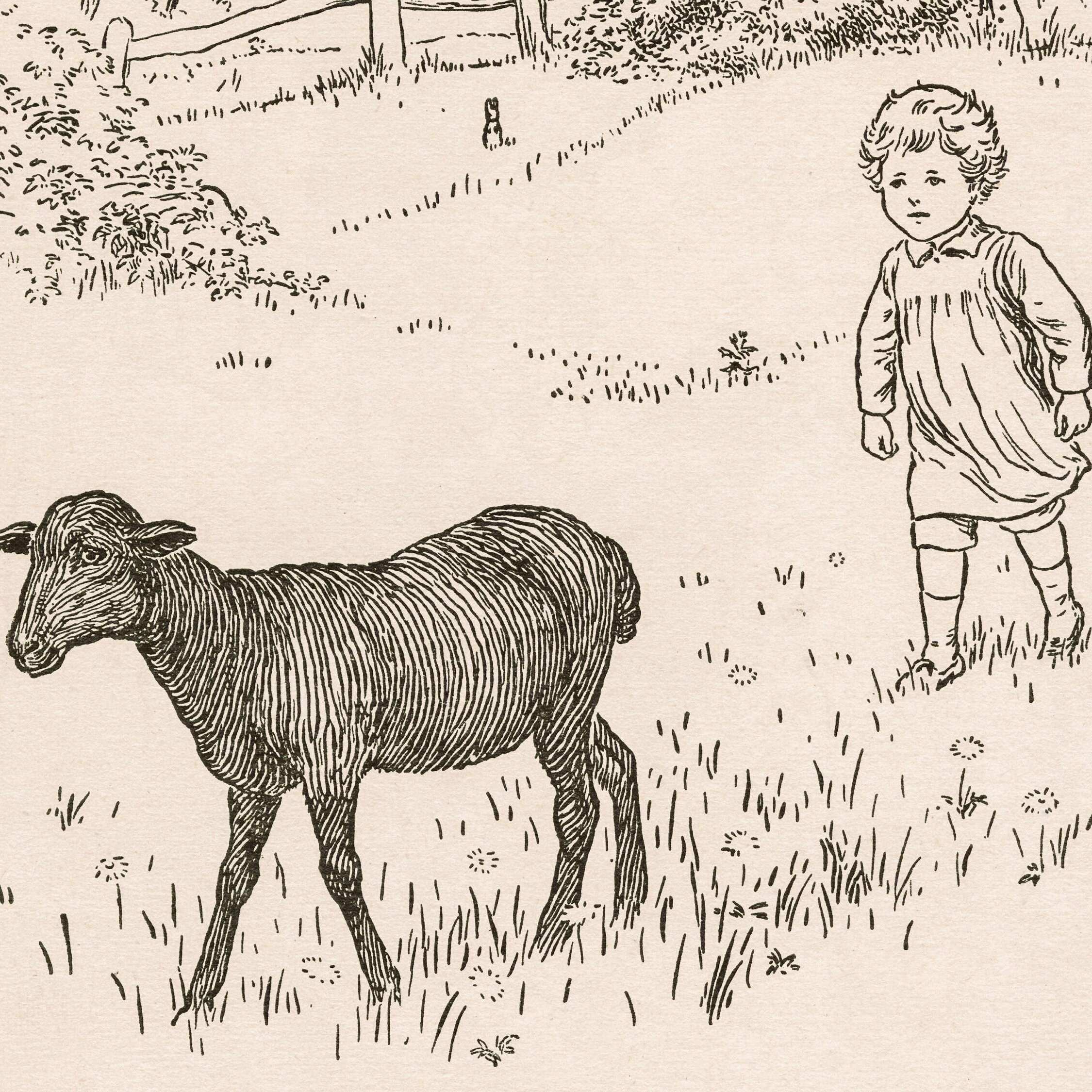 Vintage Nursery Rhyme Art Print Baa Baa Black Sheep Children's Book ...