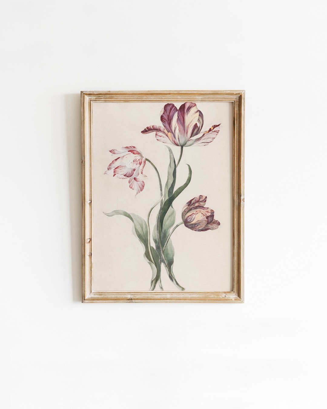 Spring Tulips Watercolor Painting, Floral Artwork, Simple Flower Still ...
