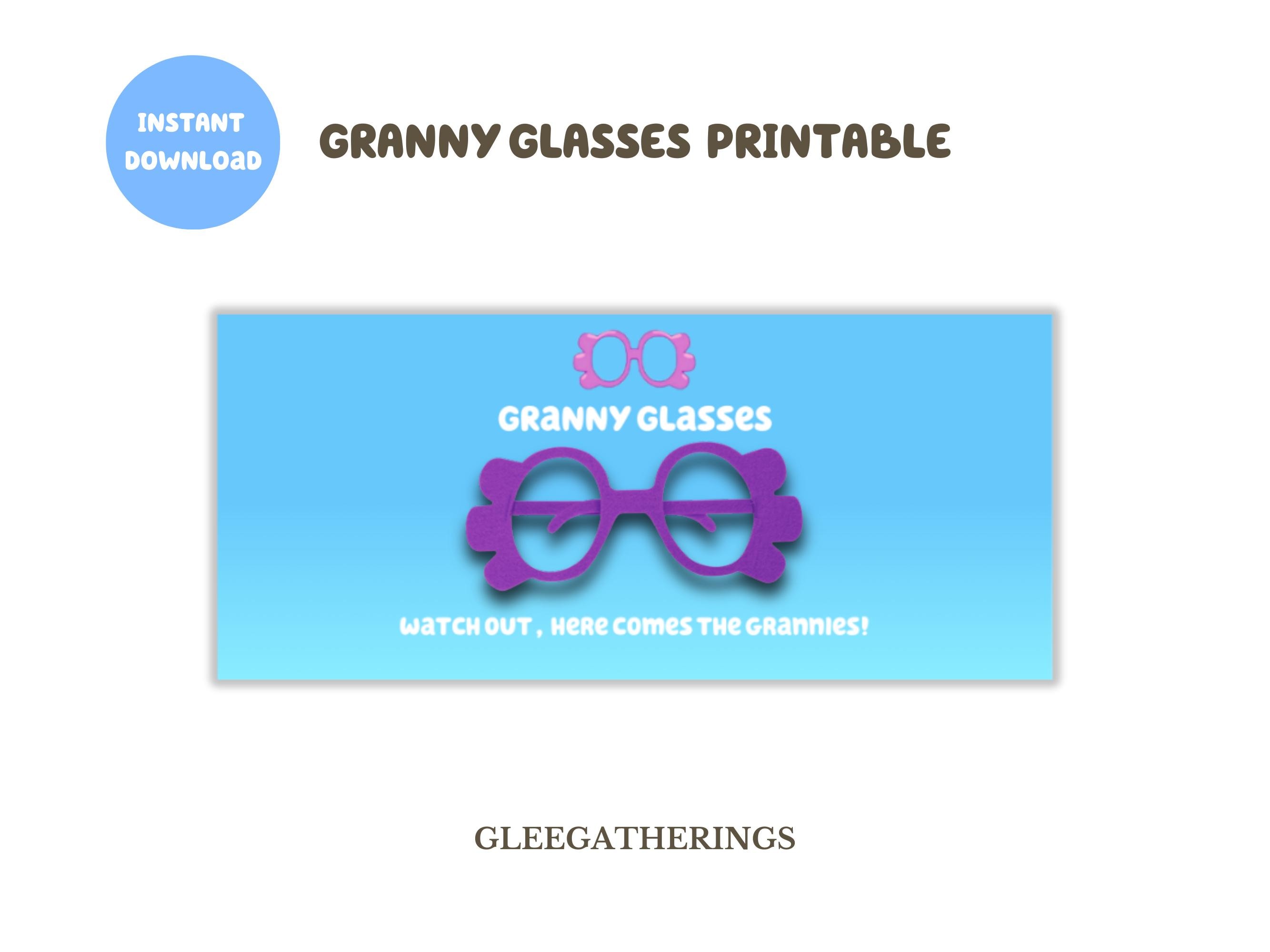 Bluey Granny Glasses Party Favor | Digital Download | DIY Printable ...