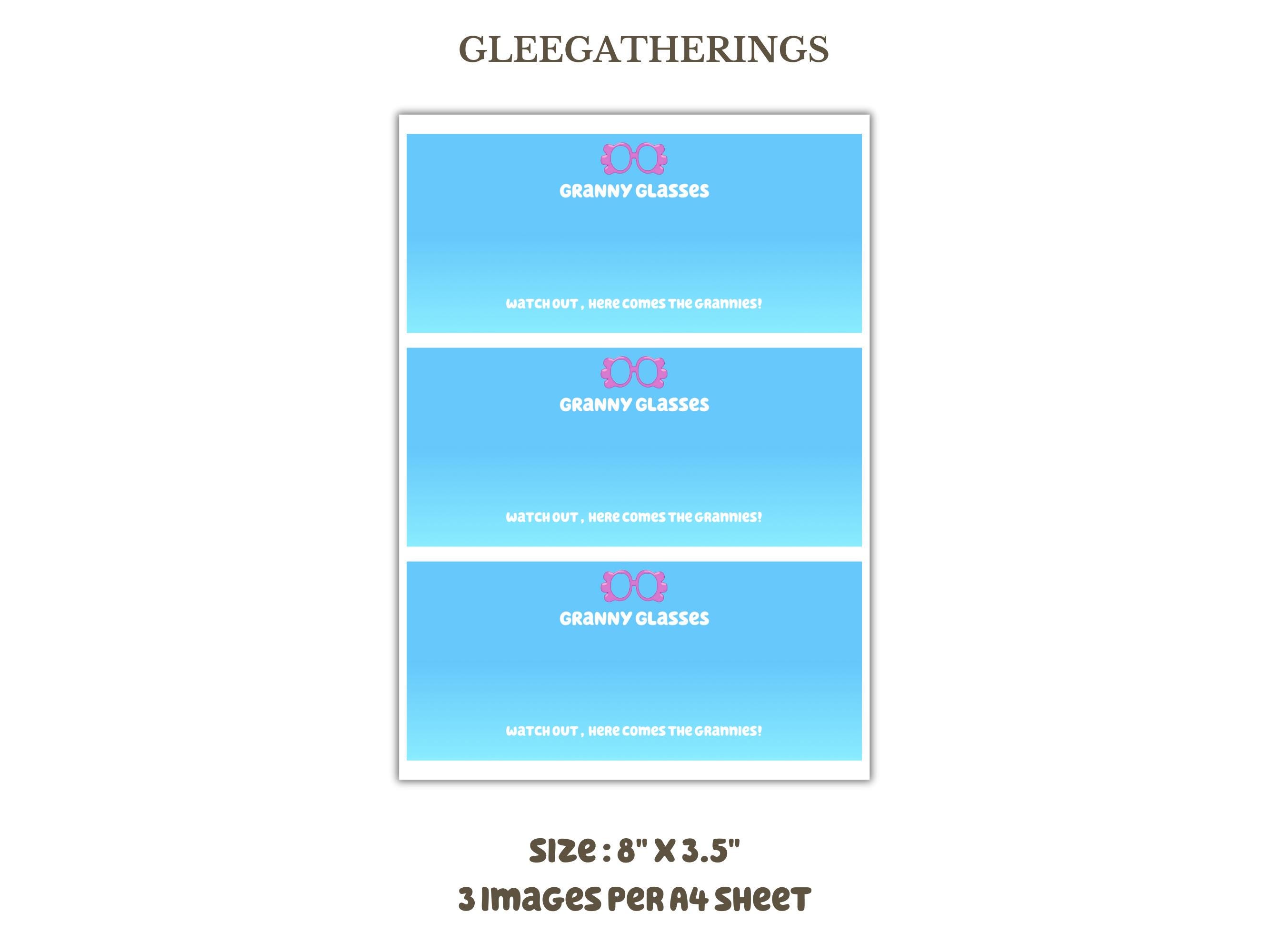 Bluey Granny Glasses Party Favor | Digital Download | DIY Printable ...