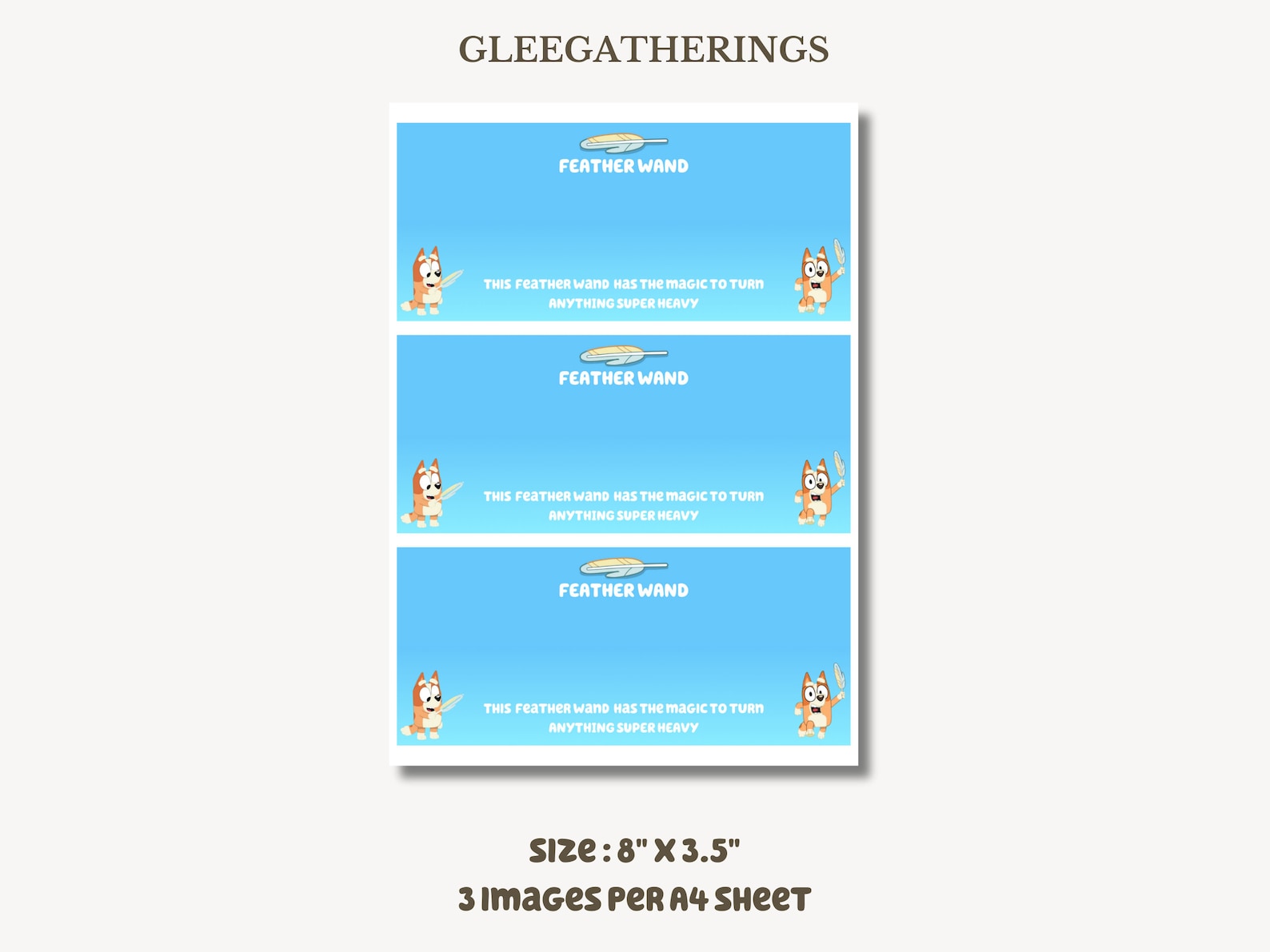 Feather Wand Party Favor Printable | Bluey | Bluey Party Decorations ...