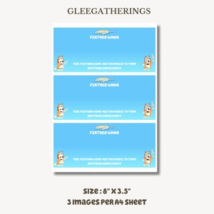 Feather Wand Party Favor Printable | Bluey | Bluey Party Decorations ...