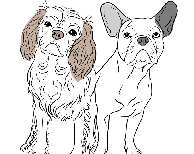 Pet Line Drawing Pet Illustration From Photo Pet - Etsy Canada