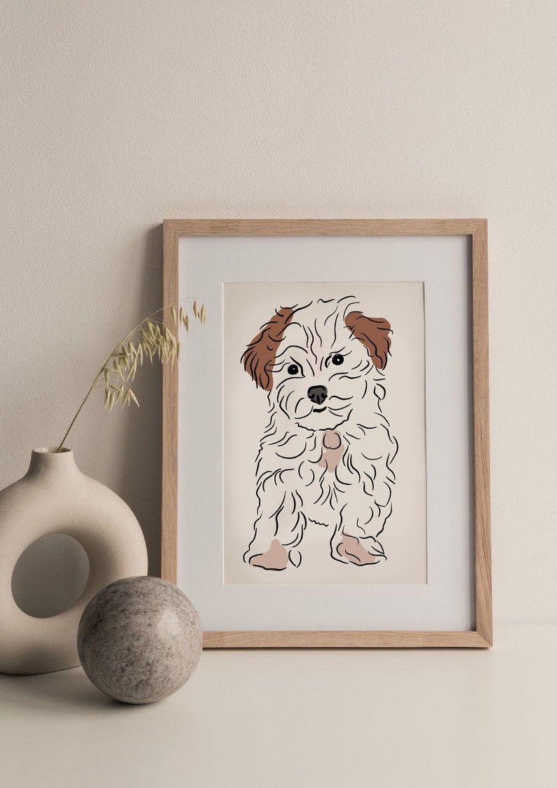 Pet Line Drawing, Pet Illustration From Photo, Pet Illustration, Line ...