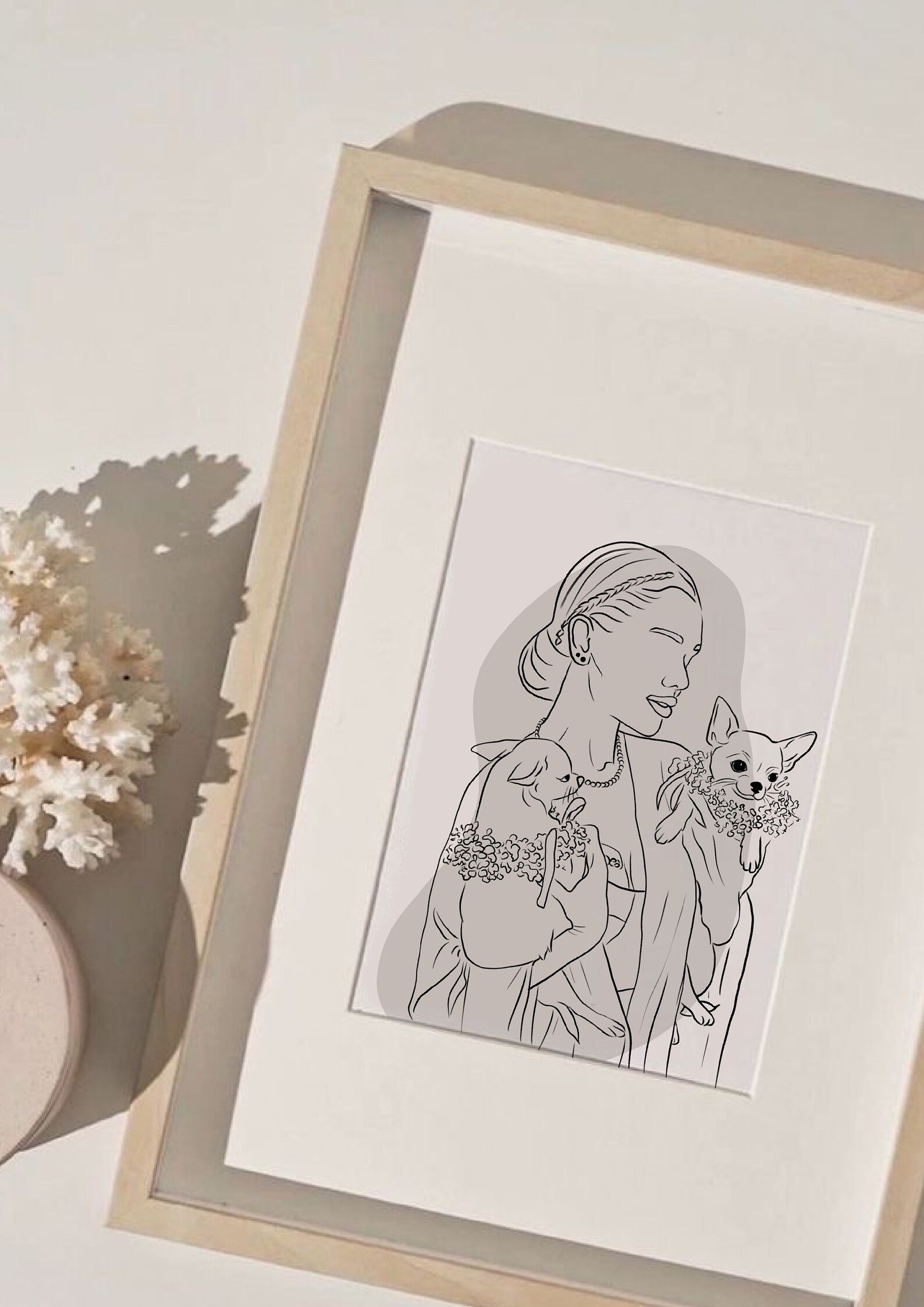 Pet Line Drawing, Pet Illustration From Photo, Pet Illustration, Line ...