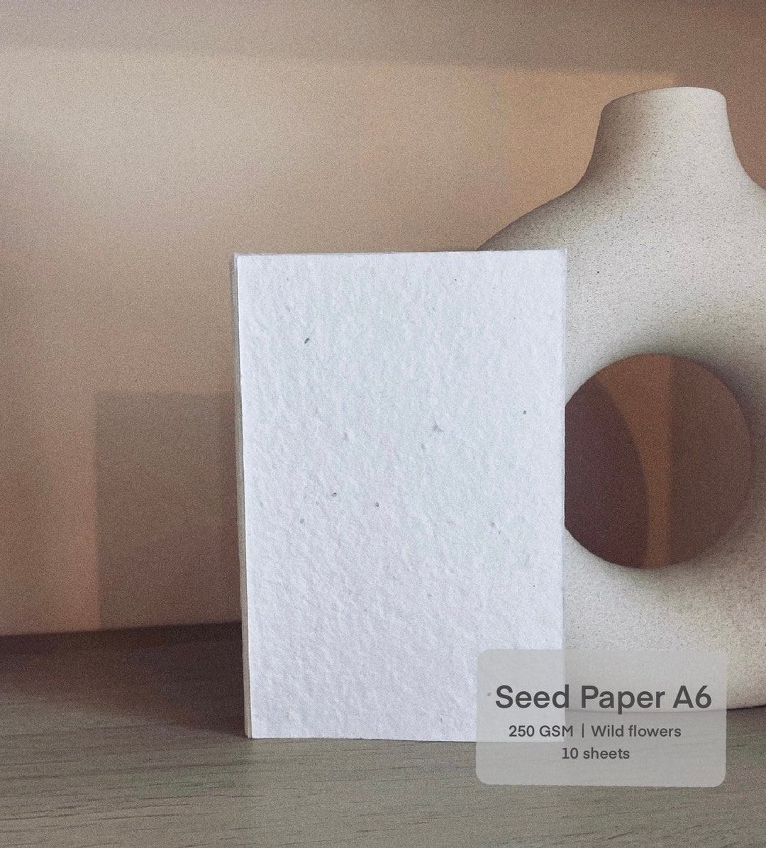Plantable Seed Paper, Set of 10, Seeded Paper, A6 , Pack of 10, 250 GSM ...