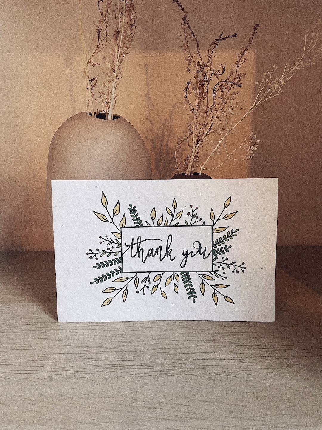 Plantable Thank You Postcard, Thank You Postcard, Seed Paper Postcard ...